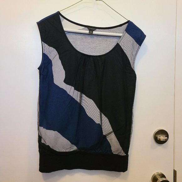 Ann Taylor | Tops | Ann Taylor Graphic Tank With Mesh Overlay | Poshmark